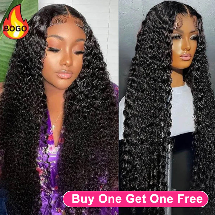 Tuneful Jerry Curly 13x6 Transparent Lace Frontal Human Hair 180% Dens ...