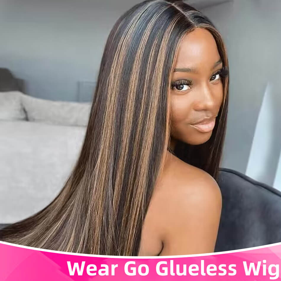 Tuneful Glueless Wigs Human Hair Ready To Wear Highlight Color 1B/27 1 ...